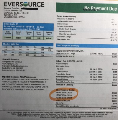 Where to find NET METERING CREDITS on your electric bill - Cape and ...